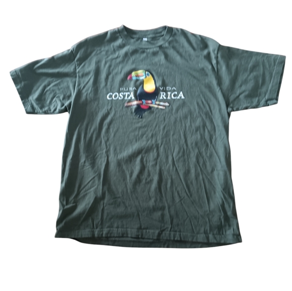 COSTA RICA | Shirts | Costa Rica Tshirt Olive Green With Parrot Design ...